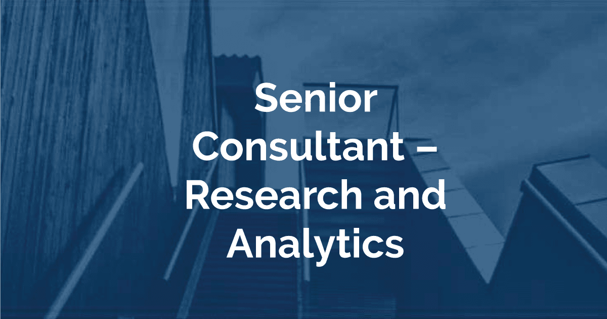 Senior Consultants – Research and Analytics - Damo Consulting